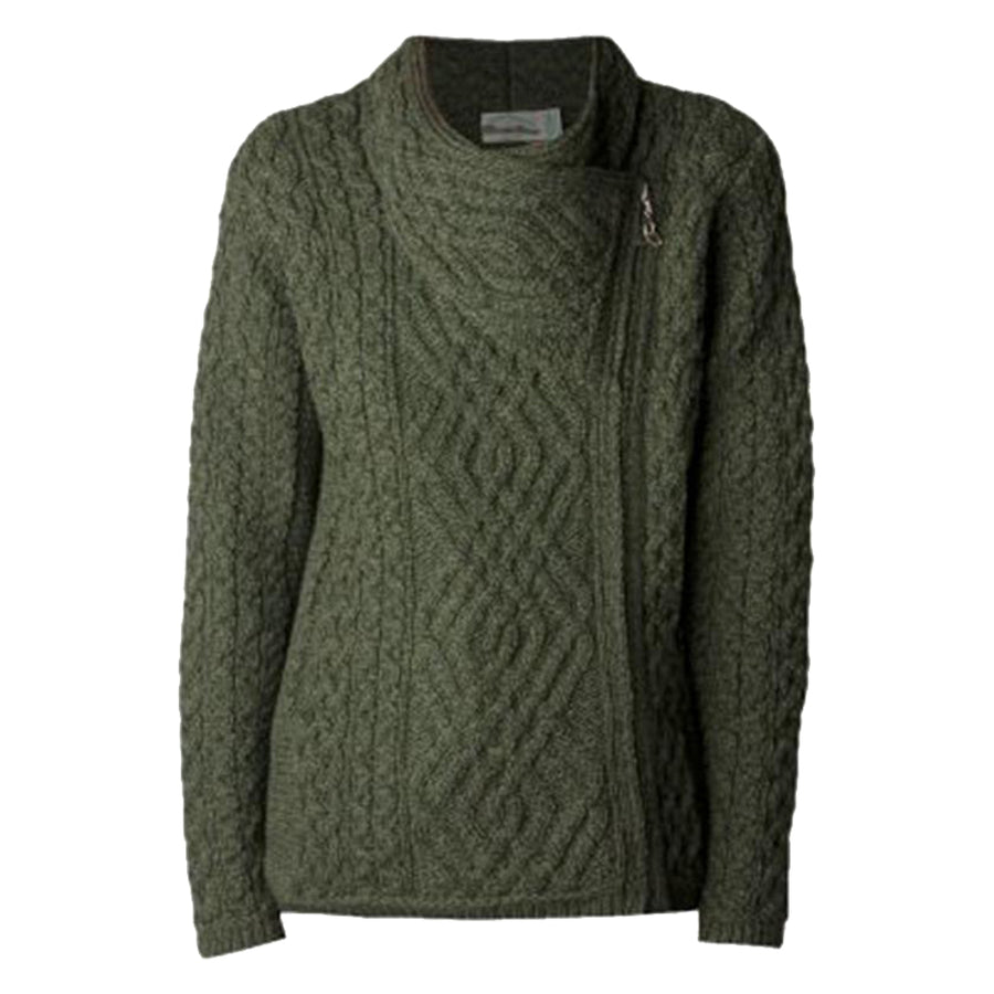 Ladies Cable Knit Zip Cardigan | Side Zip Sweater – The Celtic Ranch